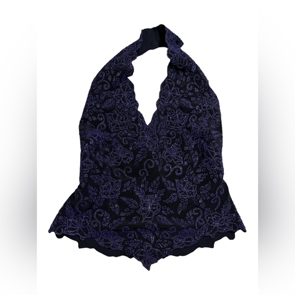 Tadashi Shoji | Tops | Vintage Floral Embroidered Halter Top | Poshmark